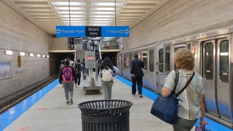 Blue Line Subway Station - O Hare and Fo... | Stock Video | Pond5