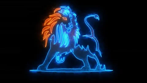 Blue Lion Animated Neon Logo - Loop - Ov... | Stock Video | Pond5