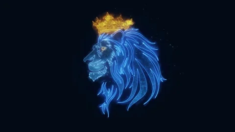 Blue Lion King Animated Logo with Reveal... | Stock Video | Pond5