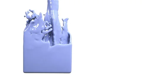 blue liquid fills up a rectangular conta... | Stock Video | Pond5