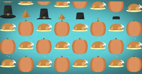 Blue Loopable 2D motion graphics Thanksg... | Stock Video | Pond5