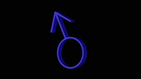 Blue male gender sign isolated on a blac... | Stock Video | Pond5