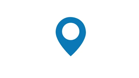 Blue map location pin white background m... | Stock Video | Pond5