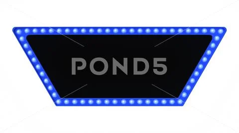Blue marquee light board sign retro on white background. 3d rendering ...