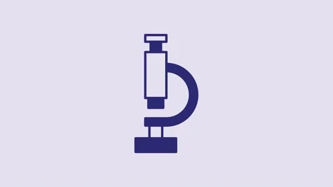 Blue Microscope icon isolated on purple ... | Stock Video | Pond5