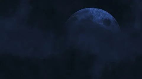 Blue Moon in a Lightning Storm 4K Loop | Stock Video | Pond5