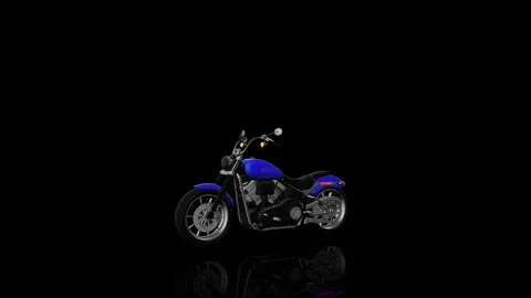 Blue Motor Bike turns on itself - loop a... | Stock Video | Pond5