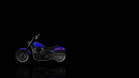 Blue Motor Bike turns on itself - loop a... | Stock Video | Pond5