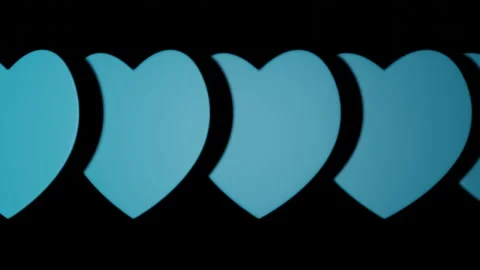 Blue Moving Hearts in a Row. Seamless Lo... | Stock Video | Pond5