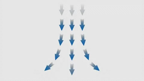 blue multi-arrow airflow moving, alpha c... | Stock Video | Pond5