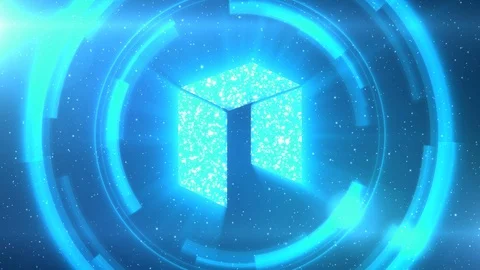 Blue NEO symbol on space background with... | Stock Video | Pond5