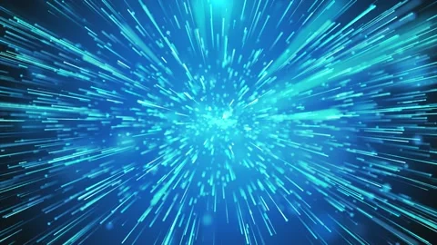 Blue neon Data flow Zoom in to Technolog... | Stock Video | Pond5