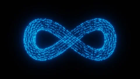 Blue neon digital infinity sign loop ani... | Stock Video | Pond5