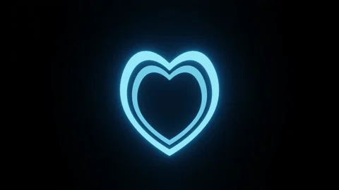 Blue Neon Flashing Heart in a Seamless L... | Stock Video | Pond5