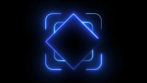 Blue Neon Frame Glow Flicker Animation o... | Stock Video | Pond5