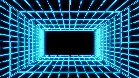 Blue Neon Grid Room Environment Motion G... | Stock Video | Pond5