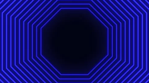 A Blue Neon Hexagons In A Black Backgrou... | Stock Video | Pond5