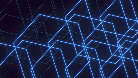 Blue neon hexagons pattern on black grad... | Stock Video | Pond5