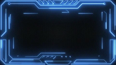 Blue Neon HUD Frame UI Element Technolog... | Stock Video | Pond5