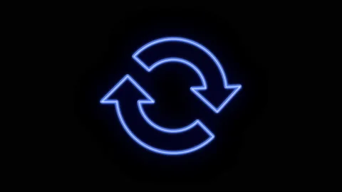 Blue Neon Icon Update Symbol. Refresh Si... | Stock Video | Pond5
