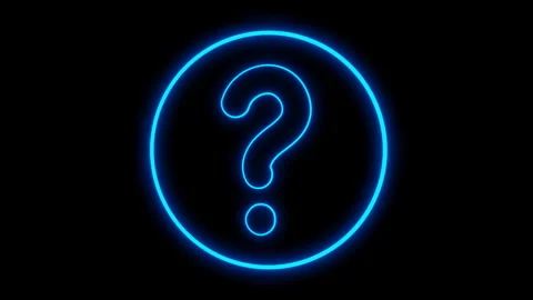 Blue neon rotating question mark symbol ... | Stock Video | Pond5