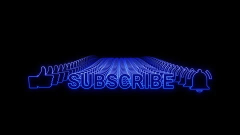 Blue neon subscribe text like notify but... | Stock Video | Pond5