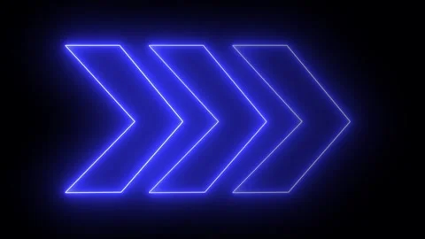 Blue neon swipe arrow pointing to right ... | Stock Video | Pond5
