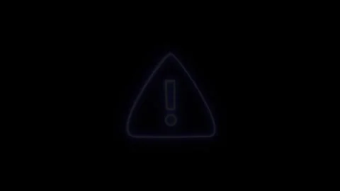 blue neon symbol exclamation triangle wa... | Stock Video | Pond5