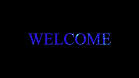 Blue neon WELCOME sign animated on a bla... | Stock Video | Pond5