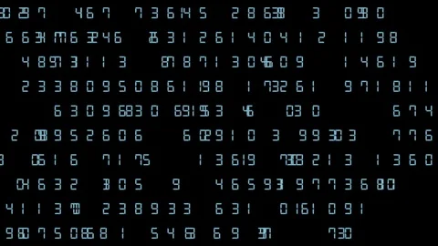 blue numbers change their location in th... | Stock Video | Pond5