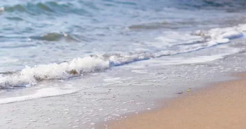 Blue ocean surf wave water splashing, cr... | Stock Video | Pond5