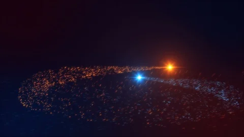 Blue Orange Particles Flying Trails Intr... | Stock Video | Pond5