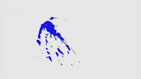 Blue paint splash with alpha channel | Stock Video | Pond5