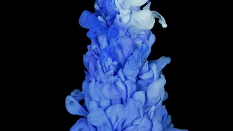Blue paint in the water in slow motion. ... | Stock Video | Pond5