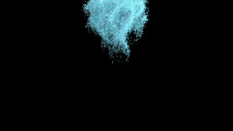 Blue particle powder transform to punch ... | Stock Video | Pond5
