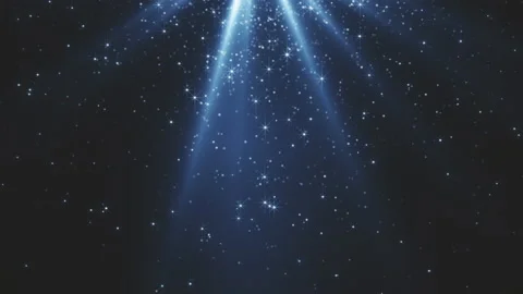 Blue Particles And Stars Falling In Ligh... | Stock Video | Pond5