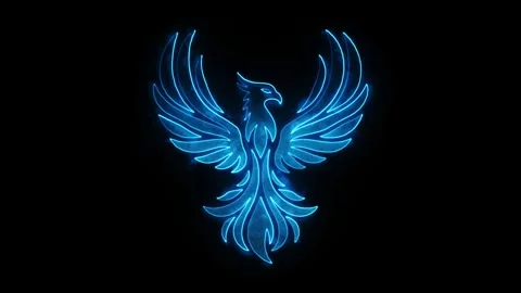 Blue Phoenix Animated Neon Logo - Loop -... | Stock Video | Pond5