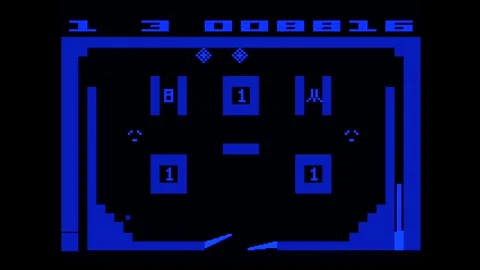 Blue Pinball Video Game Retro Vj Loop | Stock Video | Pond5