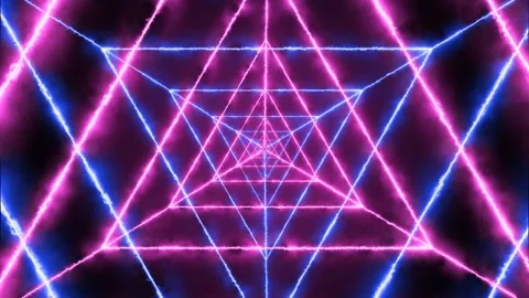 Blue pink color fire triangle tunnel ani... | Stock Video | Pond5