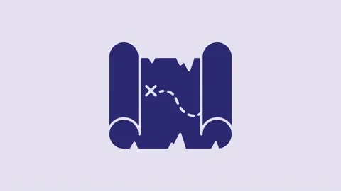 Blue Pirate treasure map icon isolated o... | Stock Video | Pond5