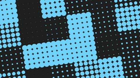 Blue pixels and dots in rows pattern | Stock Video | Pond5