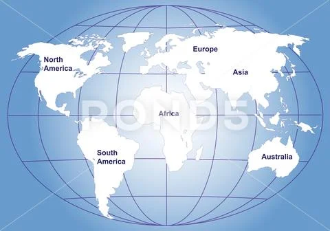 Blue political map of the world: Graphic #81061481