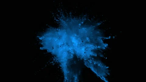Blue Powder Explosion in super slow moti... | Stock Video | Pond5