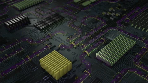 Blue Printed Circuit Board, Computer Mot... | Stock Video | Pond5