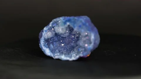 Blue quartz with mineral inclusions film... | Stock Video | Pond5