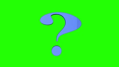 Blue question mark 3D animation on a gre... | Stock Video | Pond5