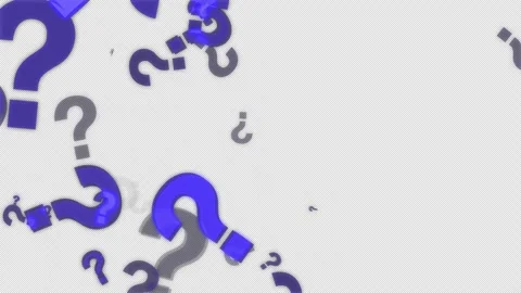 Blue question marks sign moving right on... | Stock Video | Pond5