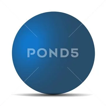 Blue realistic matte sphere isolated on white. Vector illustration for ...