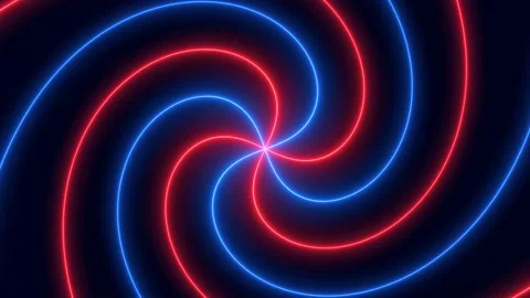 Blue red neon glowing spiral hypnotic an... | Stock Video | Pond5