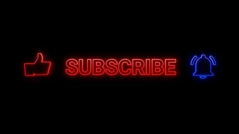 Blue to red neon subscribe like and noti... | Stock Video | Pond5
